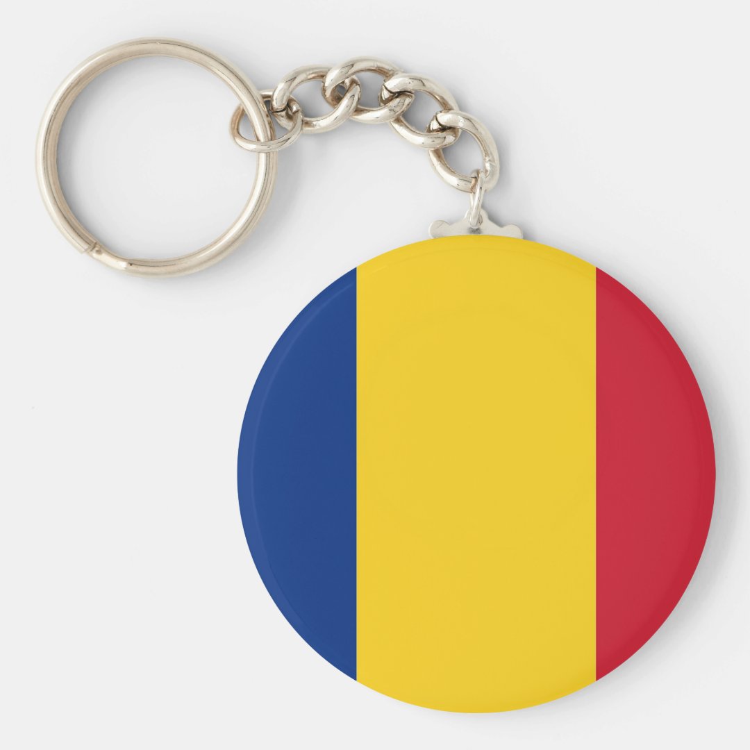 Keychain with Flag of Romania | Zazzle