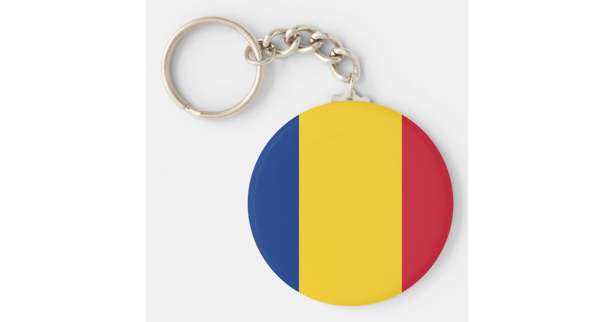 Keychain with Flag of Romania | Zazzle