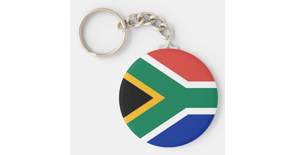 Keychain with Flag of South Africa | Zazzle