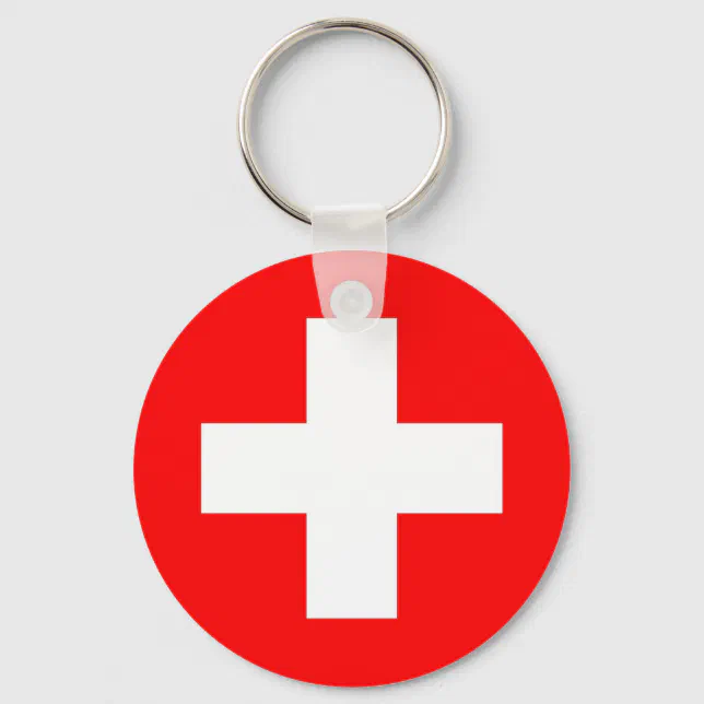 Keychain with Flag of Switzerland | Zazzle