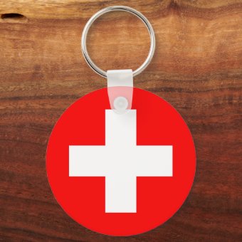Keychain with Flag of Switzerland | Zazzle