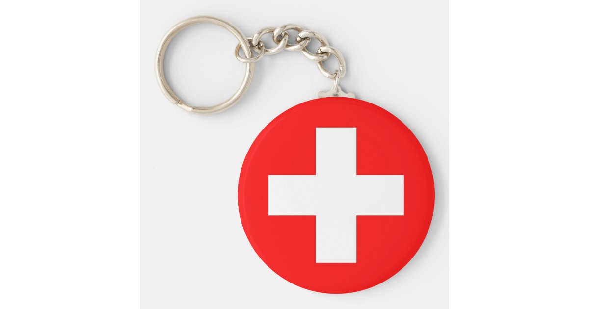 Keychain with Flag of Switzerland | Zazzle.com