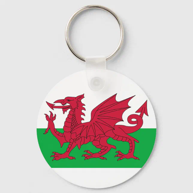 Keychain with Flag of the Wales United Kingdom | Zazzle