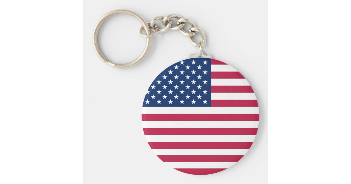 Keychain with Flag of USA | Zazzle