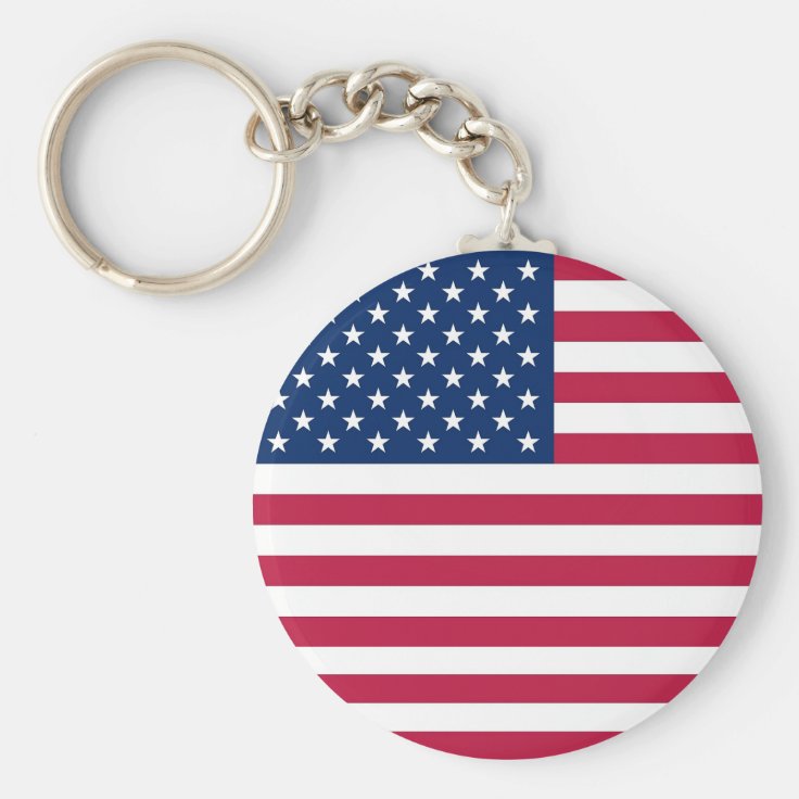 Keychain with Flag of USA | Zazzle