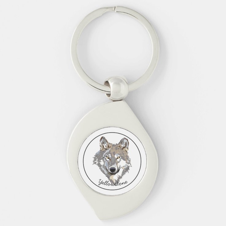 Keychain-Yellowstone Wolf Keychain | Zazzle