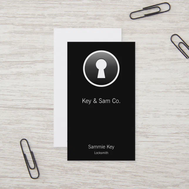 Keyhole Button-style Business Card | Zazzle
