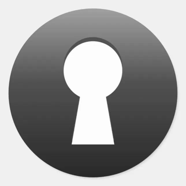 Keyhole Button-Style Classic Round Sticker | Zazzle