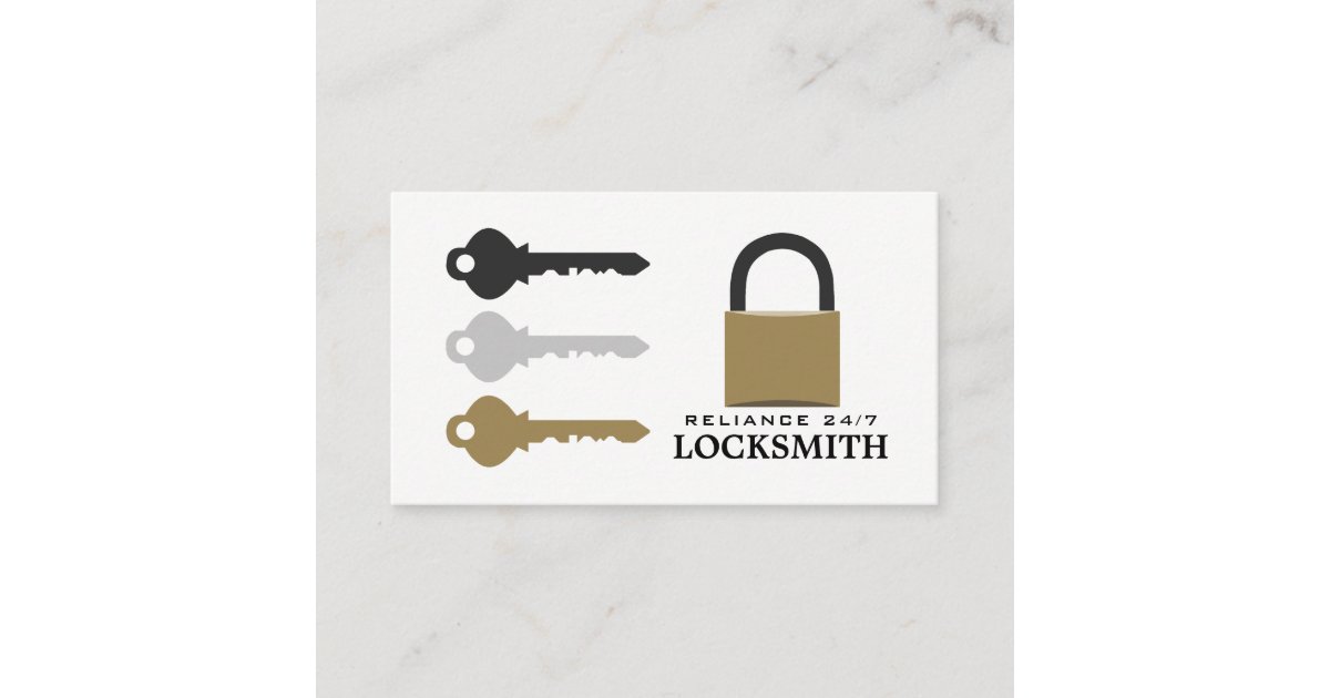 Keys & Padlock, Locksmith Business Card | Zazzle