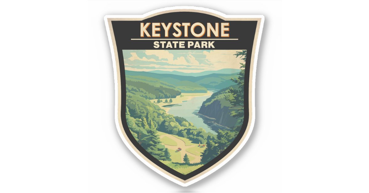 Keystone State Park Pennsylvania Travel Vintage Sticker | Zazzle