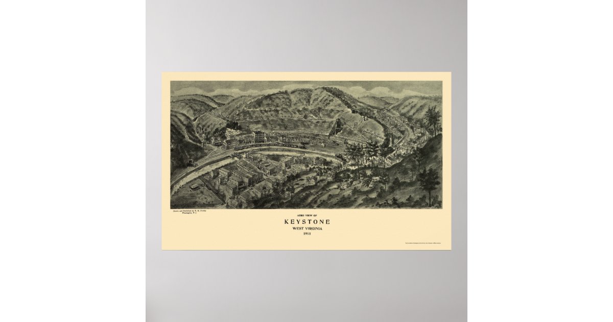 Keystone, WV Panoramic Map - 1911 Poster | Zazzle