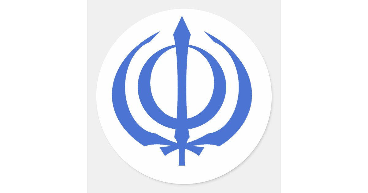 Khanda-Blue Classic Round Sticker | Zazzle