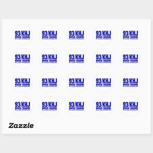 KHJ - 93-KHJ CLASSIC ROUND STICKER | Zazzle