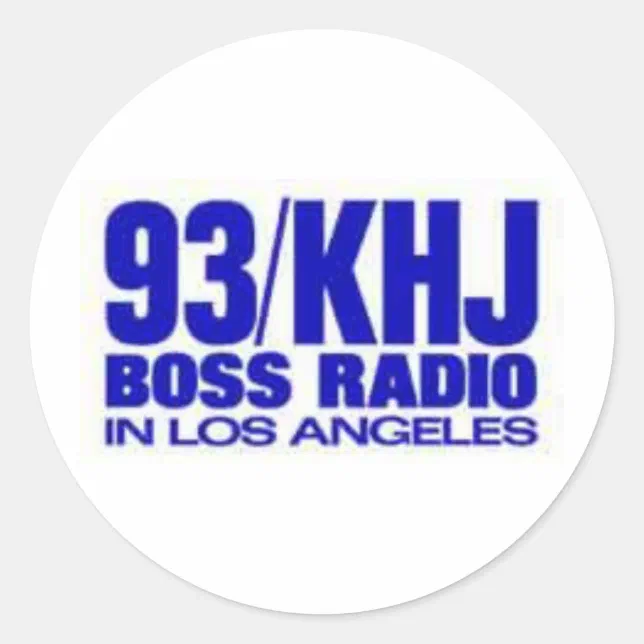 KHJ - 93-KHJ CLASSIC ROUND STICKER | Zazzle
