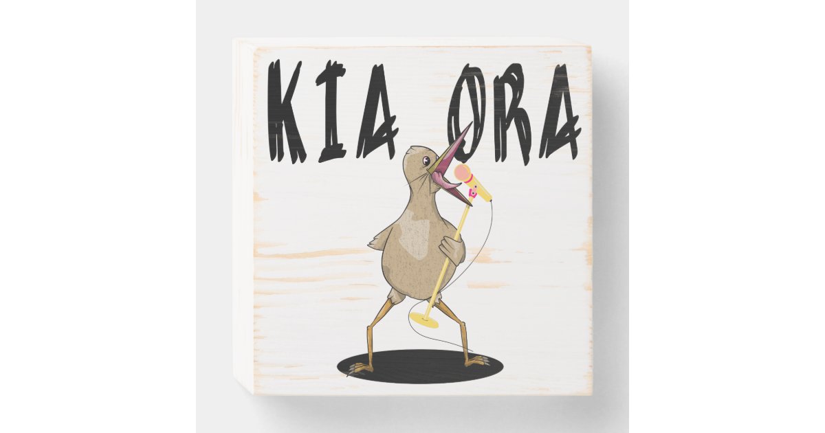 Kia ora Kiwi Maori Greeting Wooden Box Sign | Zazzle