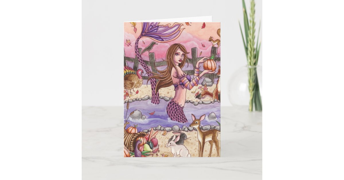 Kiandra - Thanksgiving Mermaid Card | Zazzle