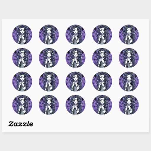 "Kiara" Gothic Butterfly Fairy Princess Stickers | Zazzle