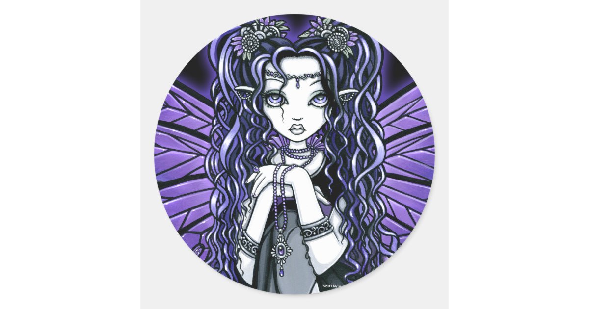 "Kiara" Gothic Butterfly Fairy Princess Stickers | Zazzle