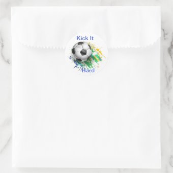 Kick It Soccer Ball Stickers | Zazzle