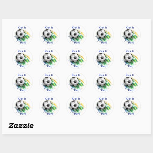 Kick It Soccer Ball Stickers | Zazzle