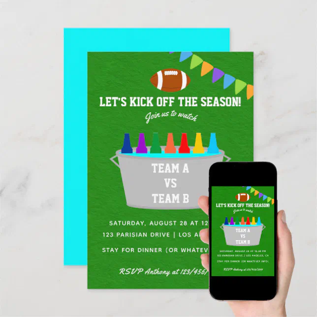 Kick off the season Football Match Party Invite | Zazzle