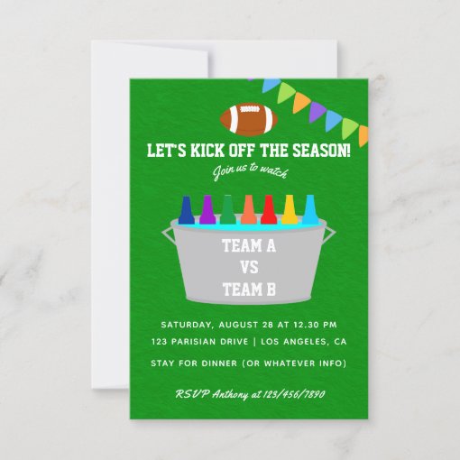 Kick off the season Football Match Party Invite | Zazzle