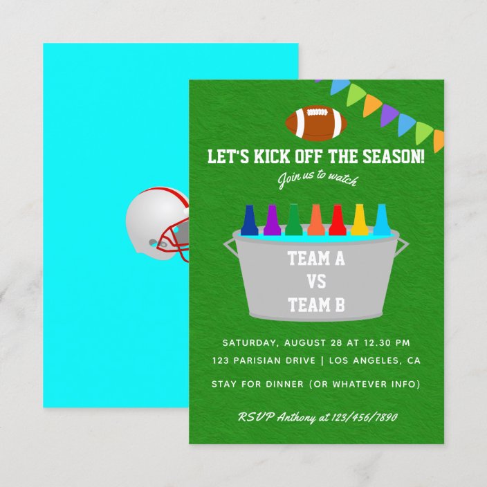 Kick off the season Football Match Party Invite | Zazzle.com