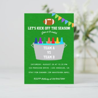 Kick off the season Football Match Party Invite | Zazzle