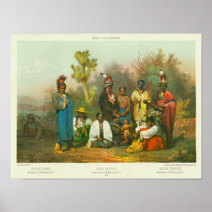 Kickapoo Indian Group, Casimiro Castro, 1864 Poster | Zazzle.com