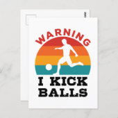 Kickball Warning I Kick Balls Postcard | Zazzle