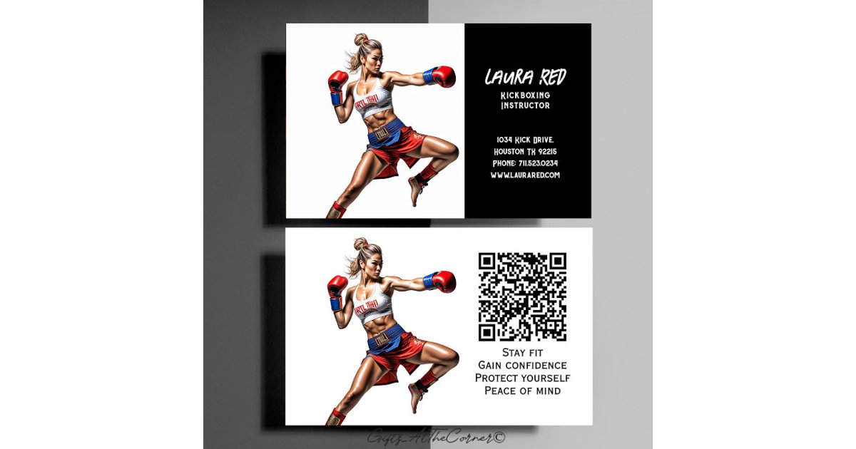 Kickboxing Instructor Business Card | Zazzle