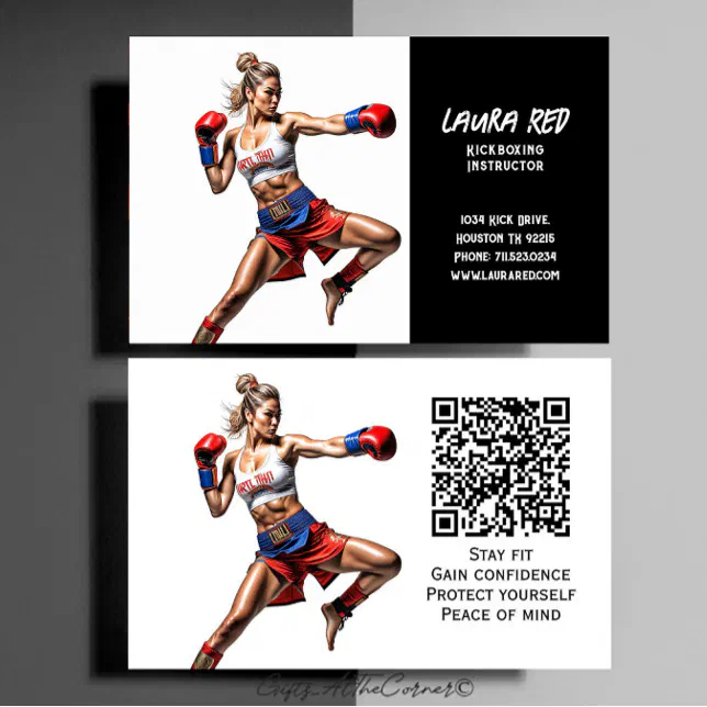 Kickboxing Instructor Business Card | Zazzle