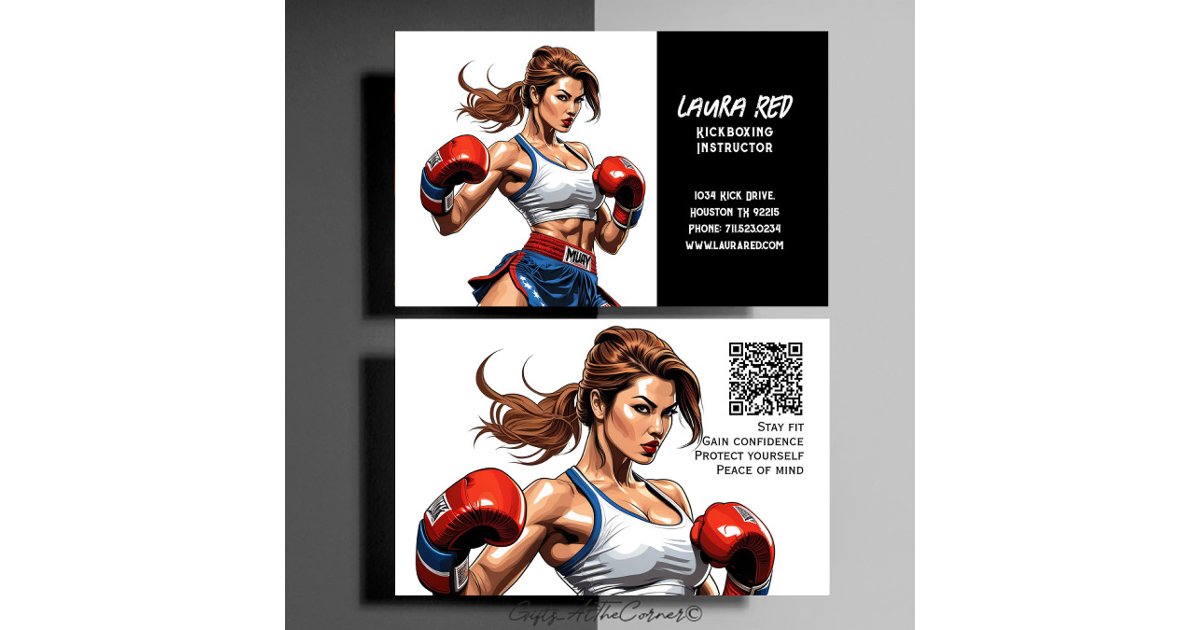 Kickboxing Martial Arts Instructor Business Card | Zazzle