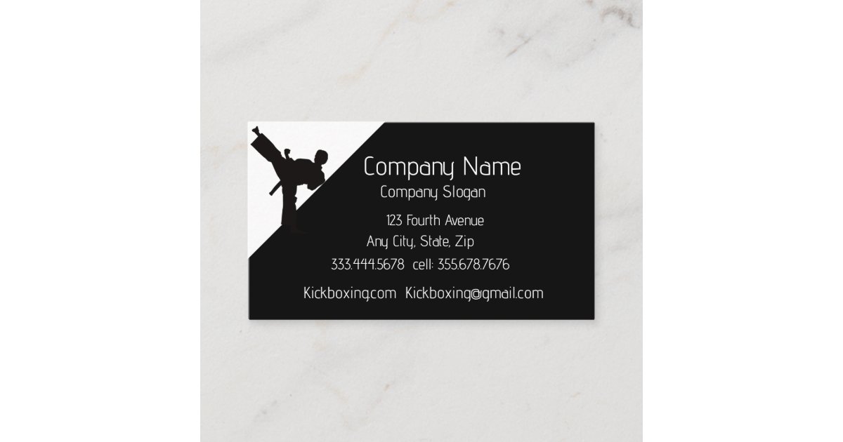 Kickboxing or Martial Art Sport Business Card | Zazzle