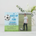 Kickoff Soccer Birthday Invitation with photo | Zazzle