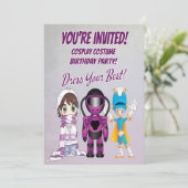 Kid Cosplay Theme Birthday Party with Characters Invitation | Zazzle