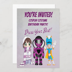 Kid Cosplay Theme Birthday Party with Characters Invitation | Zazzle
