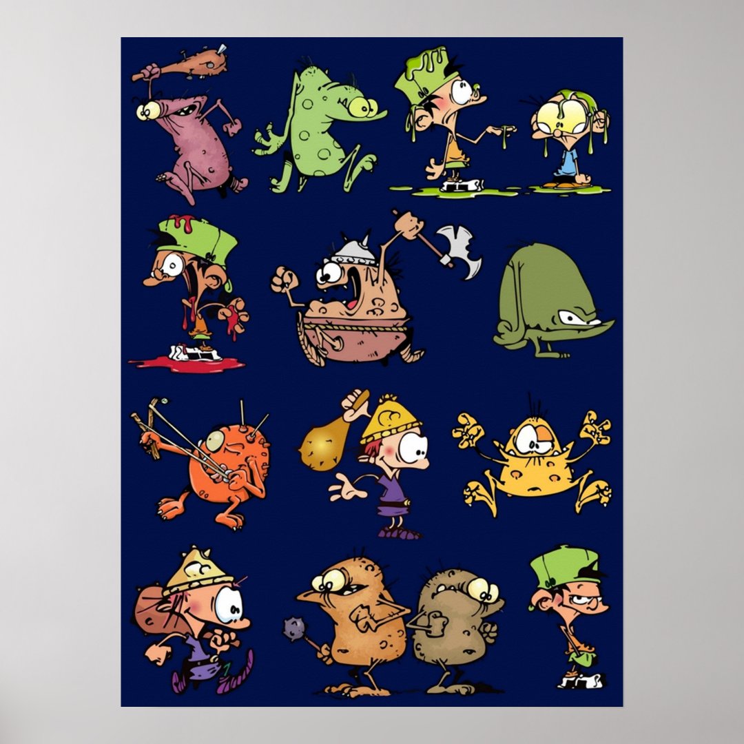 Kid Paddle Characters Blue Poster | Zazzle