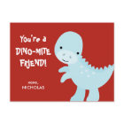 Kid Valentine's Day Card - Dino-mite Friend | Zazzle