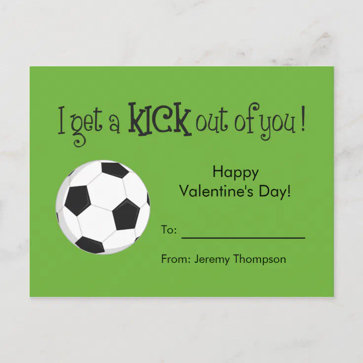 Kid Valentine's Day Card - Soccer Love | Zazzle