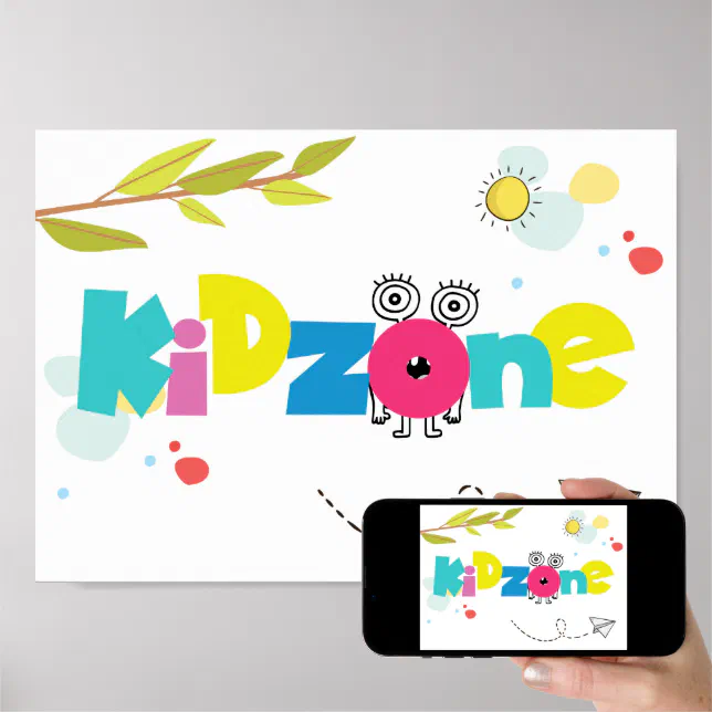 Kid zone sign poster | Zazzle
