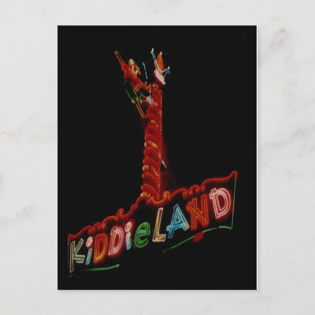 Kiddieland Melrose Pk. Vintage Neon Sign Post Card | Zazzle