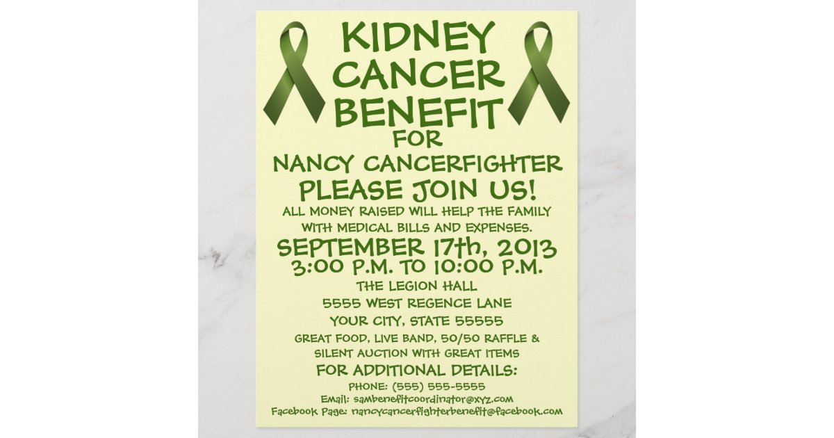 Kidney Cancer Benefit Cartoon Flyer | Zazzle
