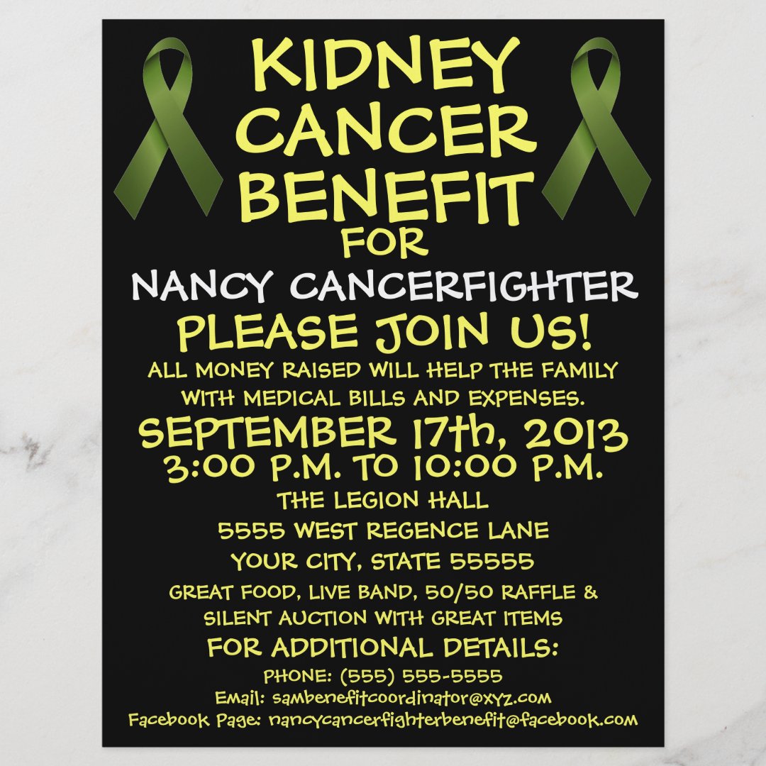 Kidney Cancer Benefit Flyer | Zazzle