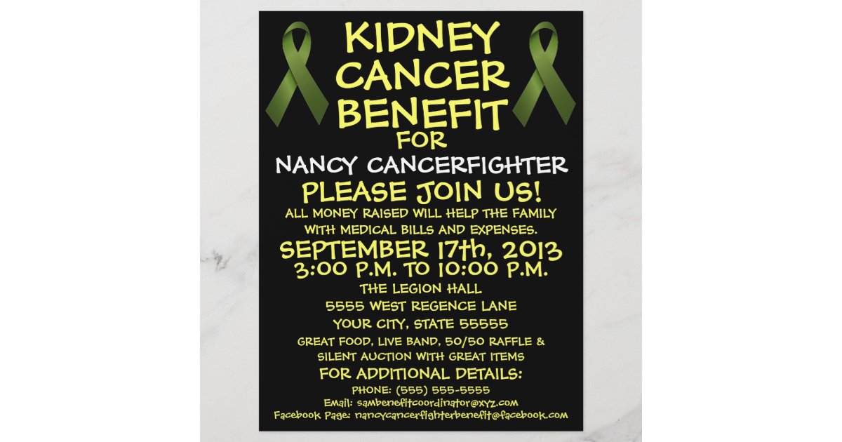 Kidney Cancer Benefit Flyer | Zazzle