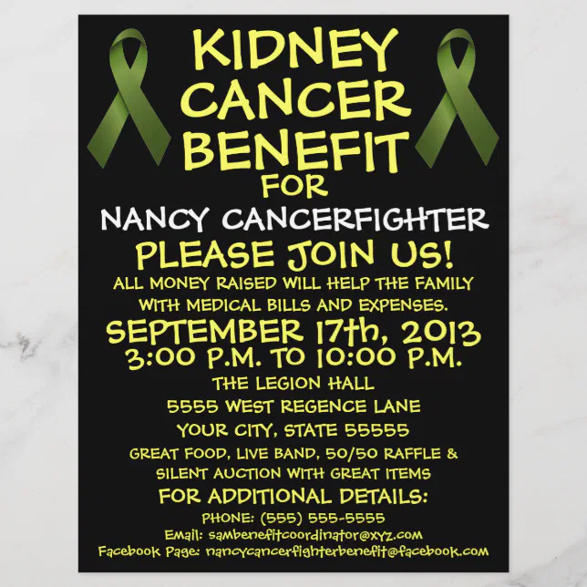 Kidney Cancer Benefit Flyer | Zazzle