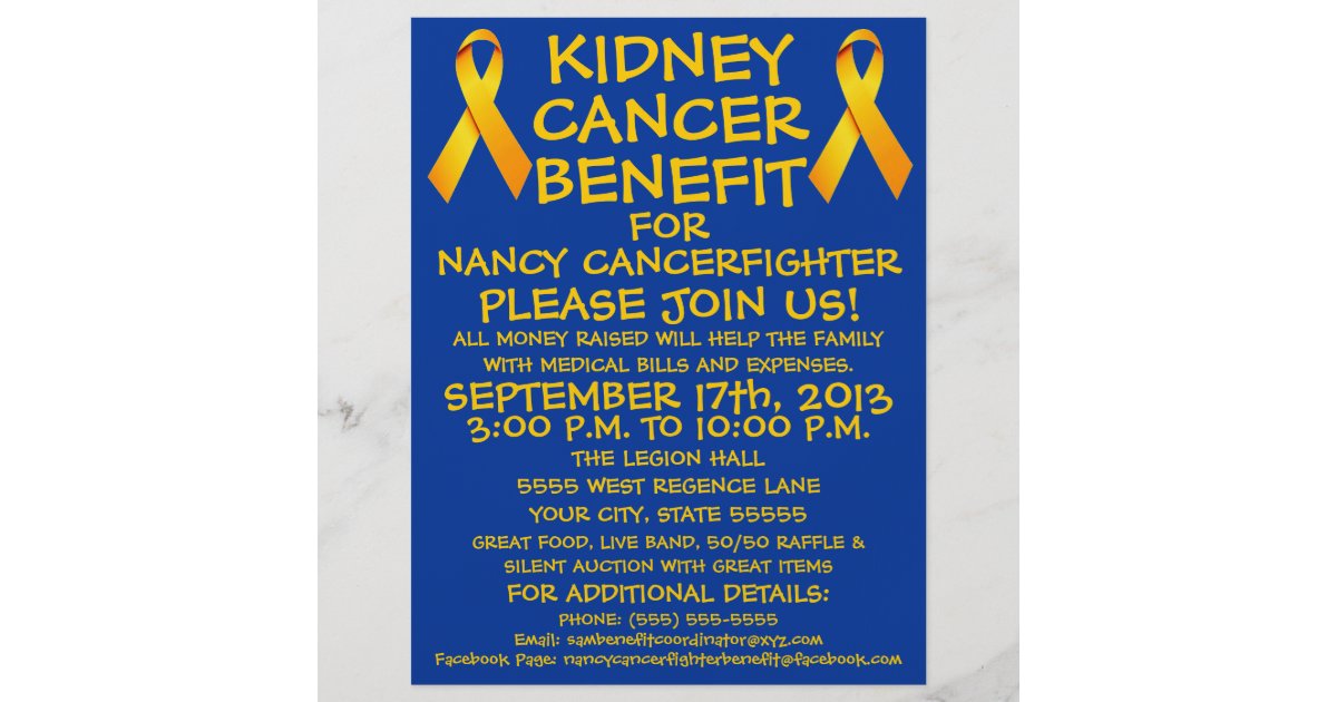 Kidney Cancer Benefit Flyer | Zazzle