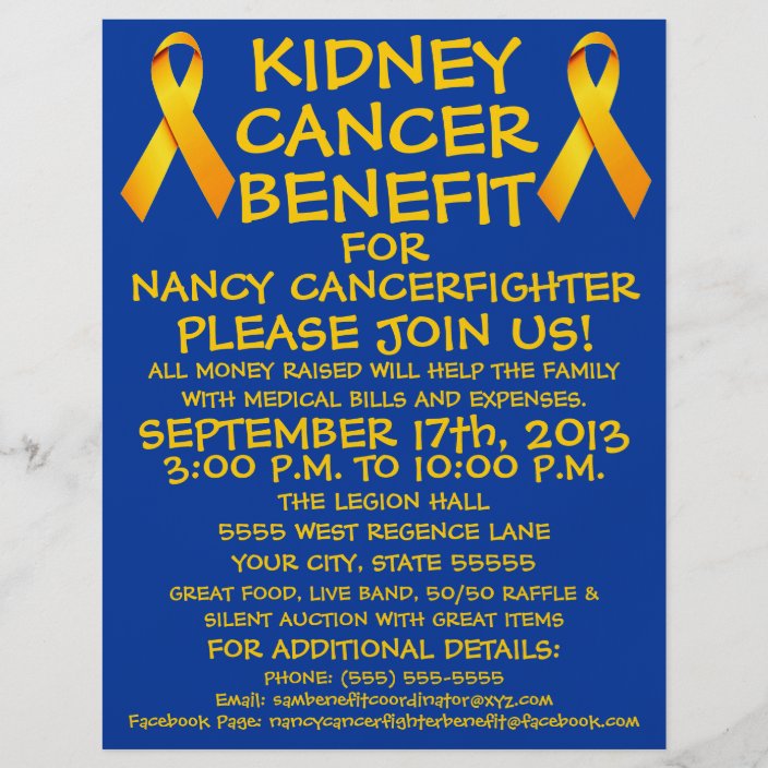 Kidney Cancer Benefit Flyer | Zazzle.com