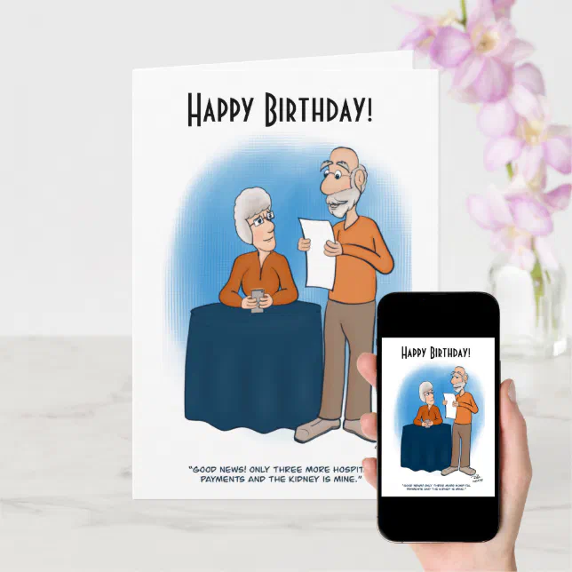 Kidney Card Folded Birthday Card | Zazzle