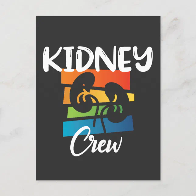 Kidney Crew Dialysis Nurse Nephrology Kidney Squad Postcard | Zazzle